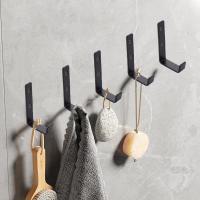 China Rohs Certified Towel Hooks Heavy Duty Black Wall Hooks 0.51*0.51*3.7inch Dimensions for sale