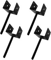 China Steel U Shape Fence Post Holder Ground Spike Post Anchor Metal Powder Coated 4 Inches x 4 Inches for sale