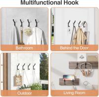 China Convenient Wall Hooks for Hanging Clothes Heavy Duty Black Hangers 0.51*0.51*3.7inch for sale