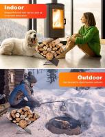 China Fireplace Wood Storage Frame Bracket Black Power Coating Indoor Log Holder for Outdoor for sale