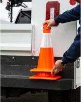 China Carbon Steel Hairpin Truck Traffic Cone Storage Bracket with Pre-Drilled Mounting Plate for sale