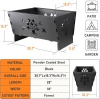 China 28 Inch Rectangle Cast Iron Fire Pit Frame Bracket for Garden Picnic Patio Relaxation for sale