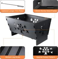 China 28 Inch Rectangle Cast Iron Fire Pit Frame Bracket for Garden Picnic Patio Relaxation for sale
