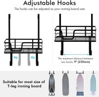 China Wall Mount Ironing Board Hanger Over the Door Iron Caddy for Laundry Room Matte Black for sale