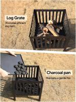 China Portable Camping Wood Charcoal Burning Fireplace Weathering Steel Fire Pit for Outdoor for sale