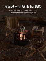 China Portable Camping Wood Charcoal Burning Fireplace Weathering Steel Fire Pit for Outdoor for sale