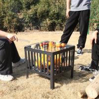 China Camping Firepit Stove 15.7'' Square Metal Wood Burning Firepit for Backyard for sale