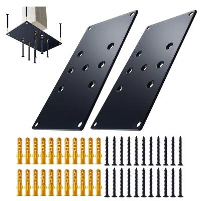 China 2x4 4x4 Deck Railing Post Anchor Base Plate Bracket for Steel Joint Flat Corner Brace for sale