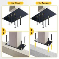 China 2x4 4x4 Deck Railing Post Anchor Base Plate Bracket for Steel Joint Flat Corner Brace for sale