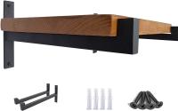 China Black Industrial Pipe Brackets Customized Wall Mounted Shelves Bracket Powder Coated for sale