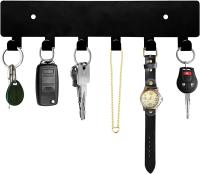 China 6-Hook Metal Key Holder for Wall Mounting Perfect for Organizing Keys in Hallways for sale