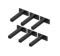 China Black Metal Shelf Brackets Heavy Duty Wall Mounting for Single-side Structure Shelves for sale