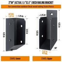 China Plating 30 Degree Stair Stainless Steel Deck Railing Brackets Connectors for 2x4 Wood Post for sale