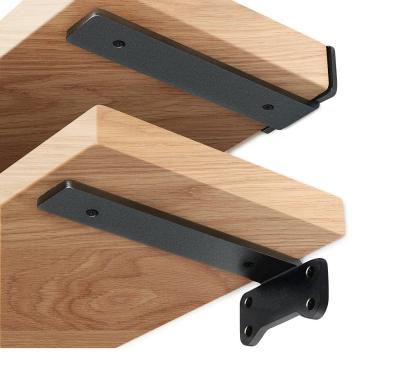 China Thick Steel Wall Brackets for Shelves Black Rustic Shelf Supports Thickness 0.1-5mm for sale