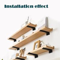 China 6 Inch Heavy Duty Wall Mount Floating Shelf Brackets Cast Iron Industrial Black L-Shelving Bracket for sale