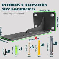 China 6 Inch Heavy Duty Wall Mount Floating Shelf Brackets Cast Iron Industrial Black L-Shelving Bracket for sale