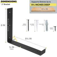 China DIY Floating Shelf Stainless Steel J Brackets with Lip Wall Mounting Metal Shelf Supports for sale