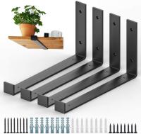 China DIY Floating Shelf Stainless Steel J Brackets with Lip Wall Mounting Metal Shelf Supports for sale