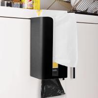 China Hanging Tissue Case Black Under Cabinet Paper Box Holder Kitchen Door Storage Solution for sale
