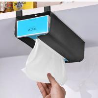 China Hanging Tissue Case Black Under Cabinet Paper Box Holder Kitchen Door Storage Solution for sale