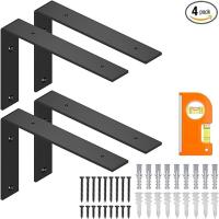 China Store Display Shelf Brackets Black L Shelf Bracket for Wooden Furniture Bed Chairs for sale