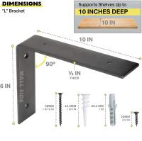 China Store Display Shelf Brackets Black L Shelf Bracket for Wooden Furniture Bed Chairs for sale