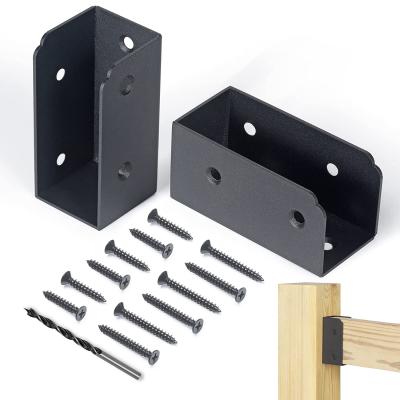 China 2 x 4 Black Joist Hanger U Shaped Concealed Flanges 12 Gauge Carbon Steel Deck Fence Bracket for sale