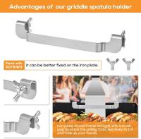 China High Carbon Steel Griddle Spatula Holder Perfect for Blackstone Griddle Outdoor Grilling for sale