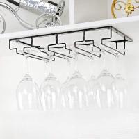 China Kitchen Wine Glass Rack Under Cabinet Stemware Holder Metal Hanging Organizer for Bar for sale