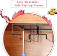 China Metal Hanging Wine Glass Holder for Bar Kitchen Under Cabinet Stemware Organizer for sale