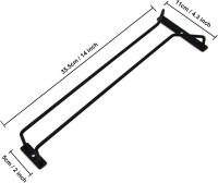 China Living Room Stemware Rack 15.8-Inch Long Single Rail Metal Wine Glass Storage Holder for sale