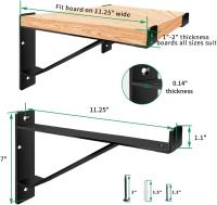 China Industrial Wall Brackets with Lip and CNC Stamping 12 Inch Heavy Duty Metal Storage for sale