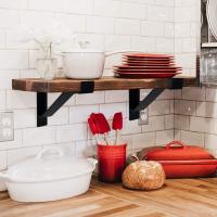 China Industrial Wall Brackets with Lip and CNC Stamping 12 Inch Heavy Duty Metal Storage for sale