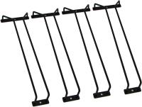 China Sample Black 15.8-Inch Long Single Rail Wine Glass Rack Metal Under Cabinet Stemware Storage Holder with Screws for sale