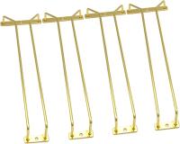 China Gold 15.8-Inch Single Rail Metal Wine Glass Rack Under Cabinet Stemware Storage Holder with Screws for sale