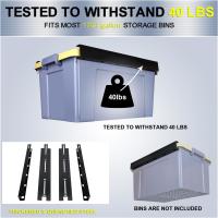 China 3-Set Ceiling Tote Slide Storage Bin Rack for 3 Bins Garage Overhead Storage System for sale
