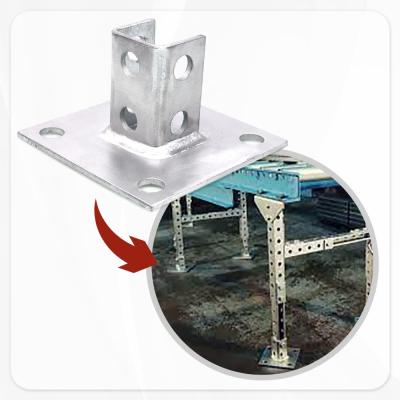 China Heavy Duty Ground Floors Mounting System Universal Shelf Sign Bracket Pile Base for sale