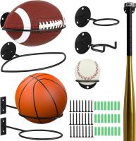 China Garage Non-Folding Ball Storage Rack Wall Mounted For Soccer Volleyball And Basketball for sale