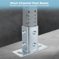 China 2 Slotted Hole Strut Channel Post Brackets, Post Floor Mounting Bracket, Heavy Duty Fence Ground Mounting Bracket for sale