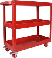 China Heavy Duty 3-Tier Mechanic Storage Cart Utility Cart with Handle Bar and Brake Wheels for sale