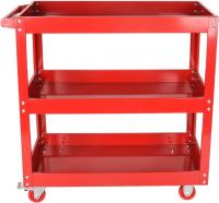 China Heavy Duty 3-Tier Mechanic Storage Cart Utility Cart with Handle Bar and Brake Wheels for sale