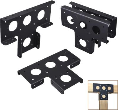 China Pergola Corner Extension Brackets Black Powder Coated Adjustable Metal Brackets for Wood Beams for sale