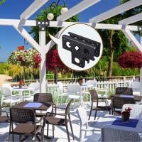 China Pergola Corner Extension Brackets Black Powder Coated Adjustable Metal Brackets for Wood Beams for sale