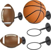 China Black Metal Wall Mounted Sports Ball Holder For Space Saving Ball Storage And Display for sale