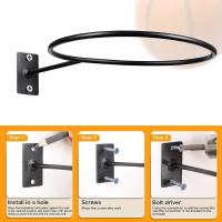 China Black Metal Wall Mounted Sports Ball Holder For Space Saving Ball Storage And Display for sale