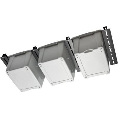 China Adjustable Width Overheard Tote Storage Rail System for Garage Ceiling Bin Storage Rack for sale