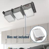 China Adjustable Width Overheard Tote Storage Rail System for Garage Ceiling Bin Storage Rack for sale