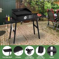 China 2-3Kg Universal Portable Folding Grill Table with Caster Wheels and Double Side Shelf for sale