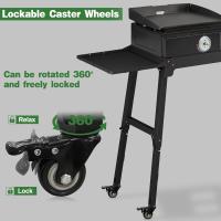 China 2-3Kg Universal Portable Folding Grill Table with Caster Wheels and Double Side Shelf for sale