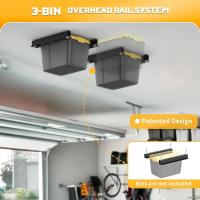 China Stocked Heavy Duty Ceiling Container Bin Rack for 3 Bins Ceiling Garage Storage Bracket for sale